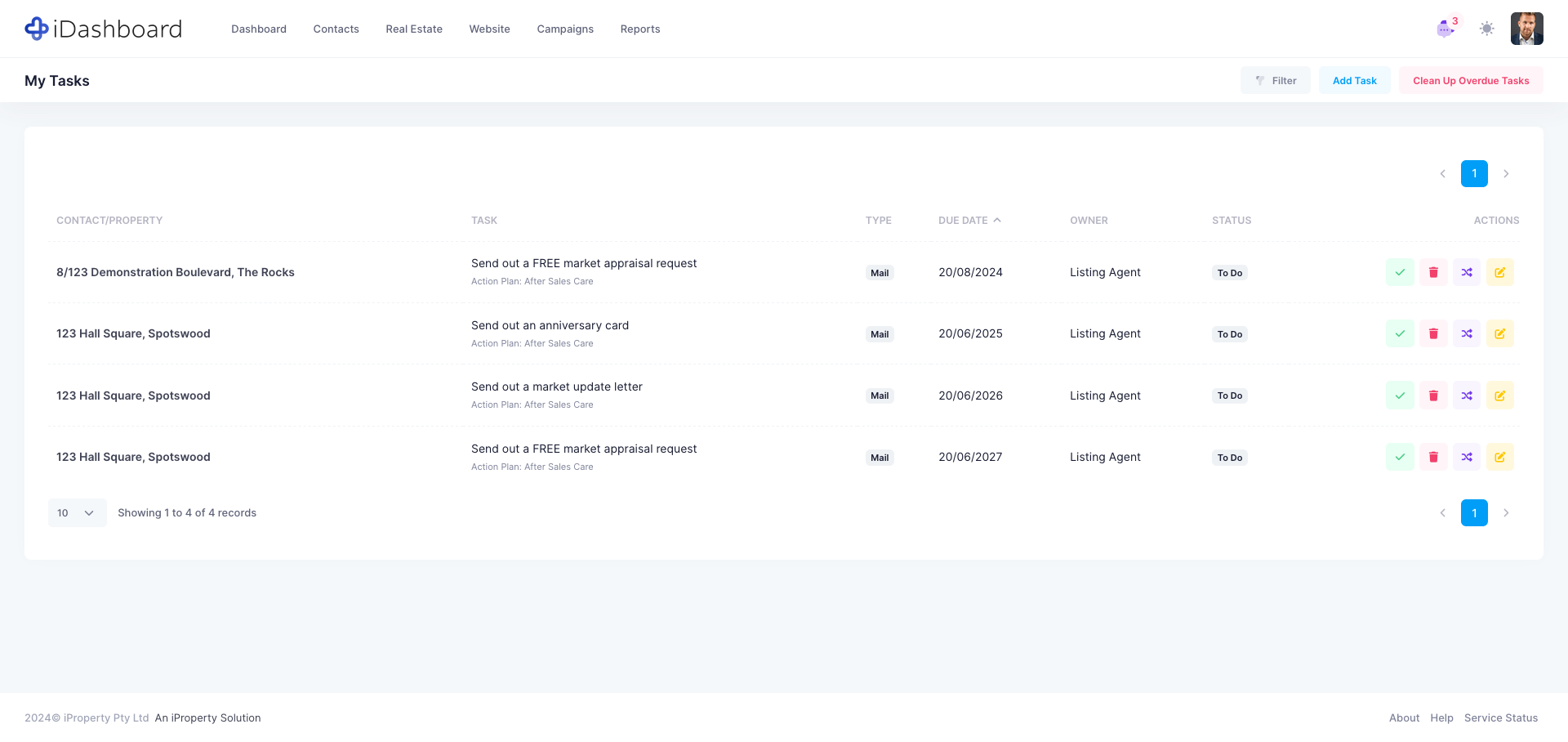 My Tasks – iProperty Help Centre